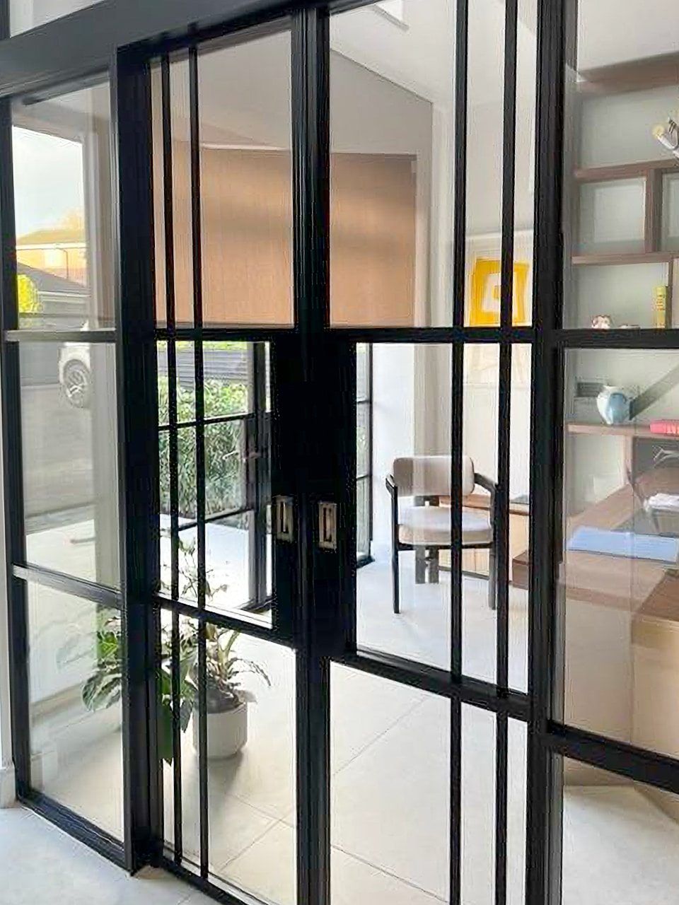 Black internal sliding doors in Manchester - Aluco
