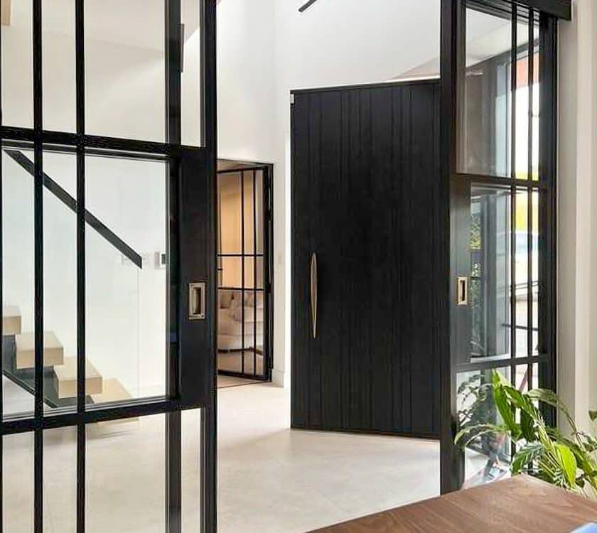 Internal Steel Look Sliding Doors - Aluco